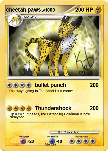 Pokémon cheetah paws - bullet punch - My Pokemon Card