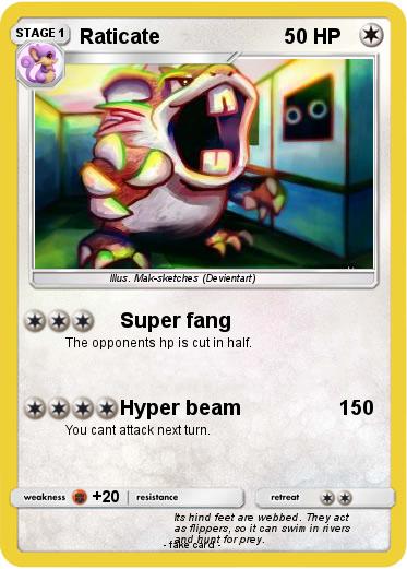Pokémon Raticate 116 116 - Super fang - My Pokemon Card
