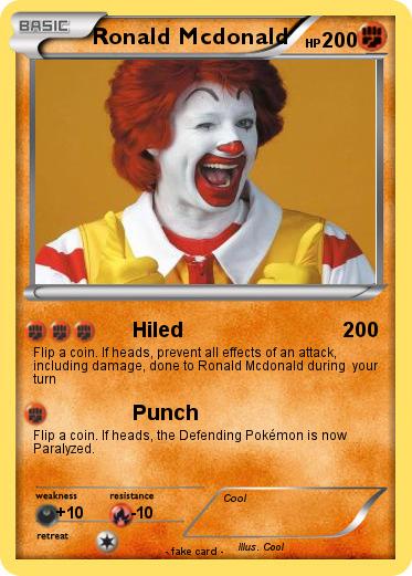 Pokémon Ronald Mcdonald 345 345 - Hiled - My Pokemon Card