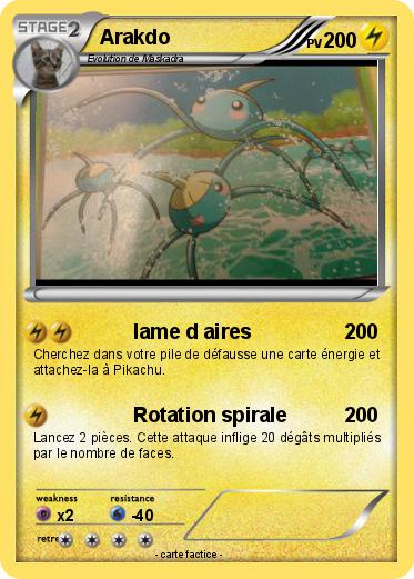 Pokémon Arakdo 9 9 - lame d aires - Ma carte Pokémon