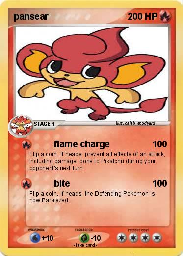 Pokémon pansear 89 89 - flame charge - My Pokemon Card
