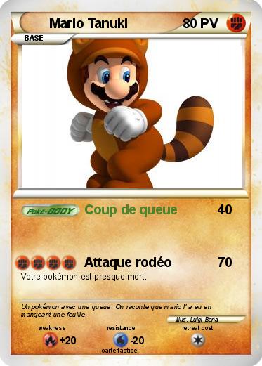 Pokémon Mario Tanuki 6 6 - Coup de queue - Ma carte Pokémon