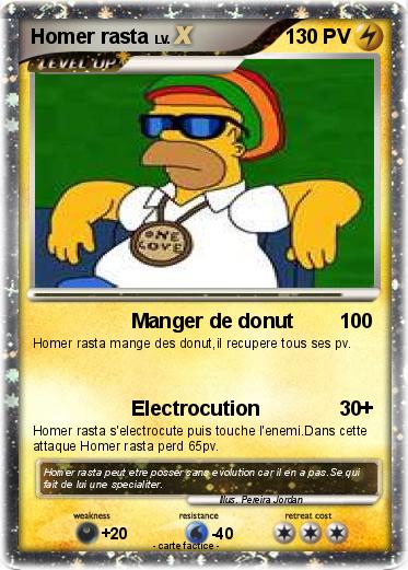 Pokémon Homer rasta 17 17 - Manger de donut - Ma carte Pokémon