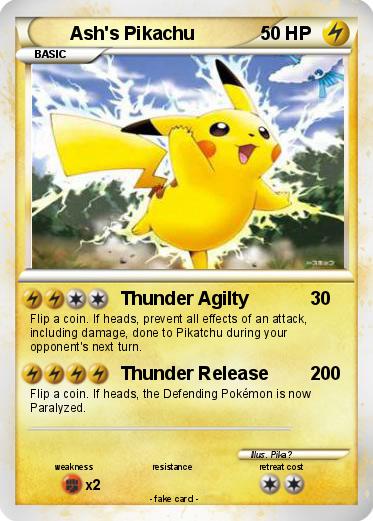 Pokémon Ash s Pikachu 657 657 - Thunder Agilty - My Pokemon Card