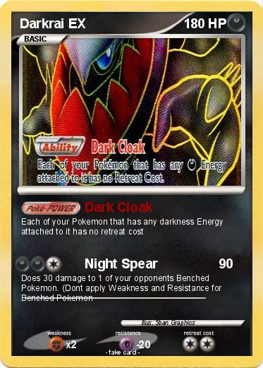 Pokémon Darkrai EX 179 179 - Dark Cloak - My Pokemon Card