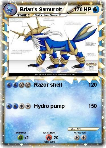 Pokémon Brian s Samurott - Razor shell - My Pokemon Card