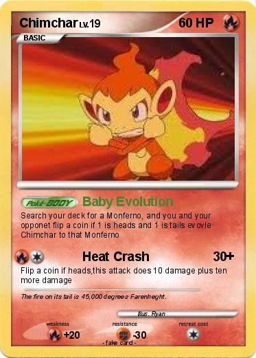 Pokémon Chimchar 367 367 - Baby Evolution - My Pokemon Card