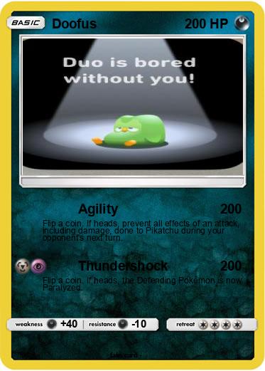 Pokémon Doofus 29 29 - Agility - My Pokemon Card