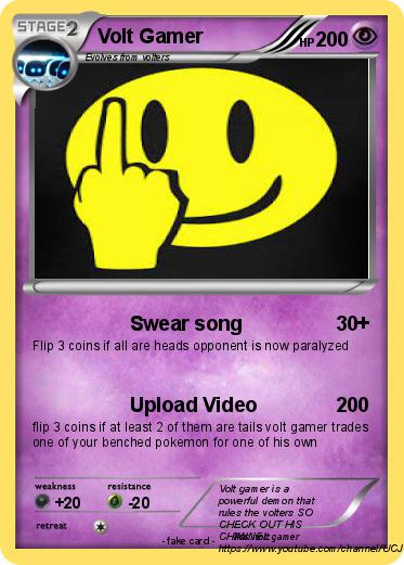 Pokémon Volt Gamer - Swear song - My Pokemon Card