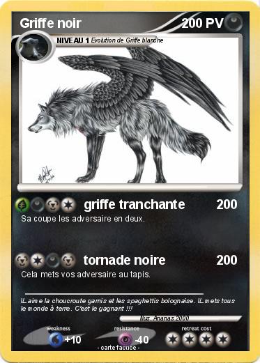 Pokémon Griffe noir - griffe tranchante - Ma carte Pokémon