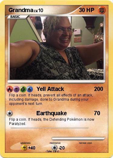 Pokémon Grandma 182 182 - Yell Attack - My Pokemon Card
