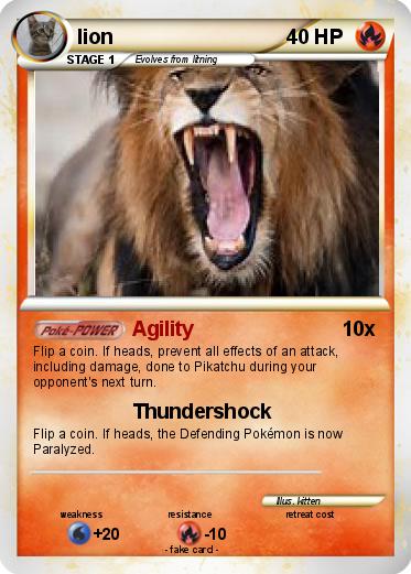 Pokémon lion 985 985 - Agility - My Pokemon Card