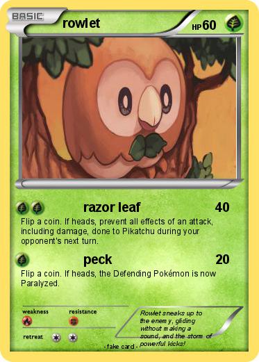 Pokémon rowlet 12 12 - razor leaf - My Pokemon Card