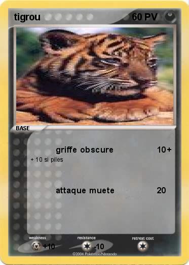 Pokémon tigrou 1 1 - griffe obscure - Ma carte Pokémon