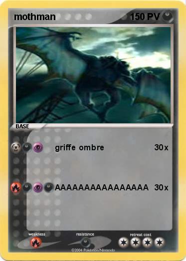 Pokémon mothman 2 2 - griffe ombre - Ma carte Pokémon