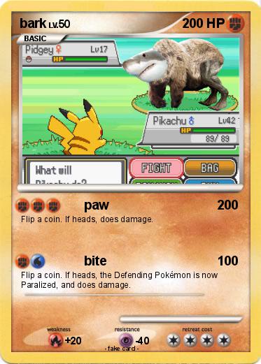 Pokémon bark 32 32 - paw - My Pokemon Card