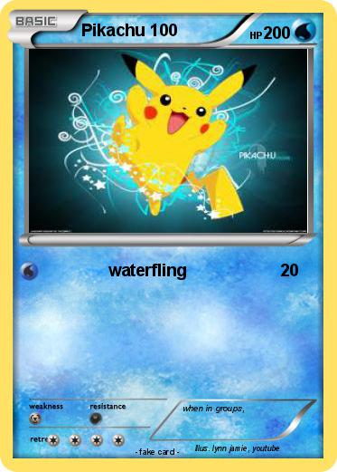 Pokémon Pikachu 100 11 11 - waterfling - My Pokemon Card