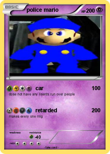 Pokémon police mario - car - My Pokemon Card