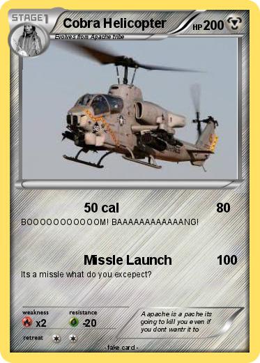 Pokémon Cobra Helicopter - 50 cal - My Pokemon Card