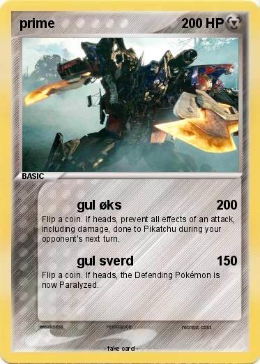 Pokémon prime 92 92 - gul øks - My Pokemon Card