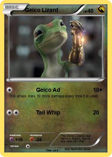 Pokémon Geico Lizard 11 11 - Geico Ad - My Pokemon Card