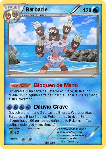 Pokémon Barbacle - Bloqueo de Mano - Mi carta pokémon