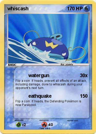 Pokémon whiscash 16 16 - watergun - My Pokemon Card