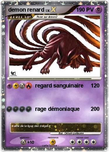 Pokémon demon renard 89 89 - regard sanguinaire - Ma carte Pokémon