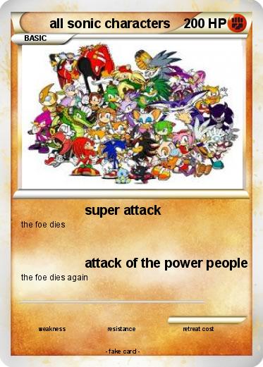 Pokémon all sonic characters 3 3 - super attack - My Pokemon Card