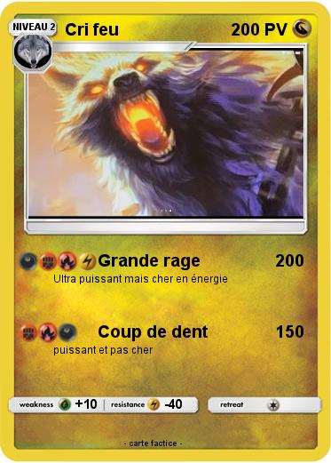 Pokémon Cri feu - Grande rage - Ma carte Pokémon