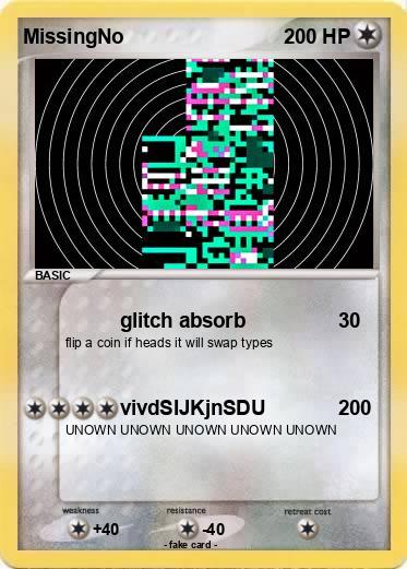 Pokémon MissingNo 1871 1871 - glitch absorb - My Pokemon Card