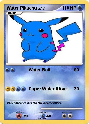 Pokémon Water Pikachu 33 33 - Water Bolt - My Pokemon Card