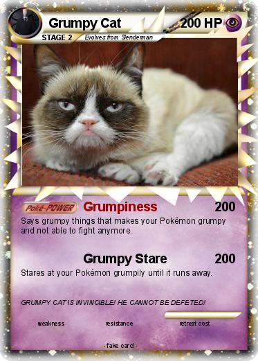 Pokémon Grumpy Cat 262 262 - Grumpiness - My Pokemon Card