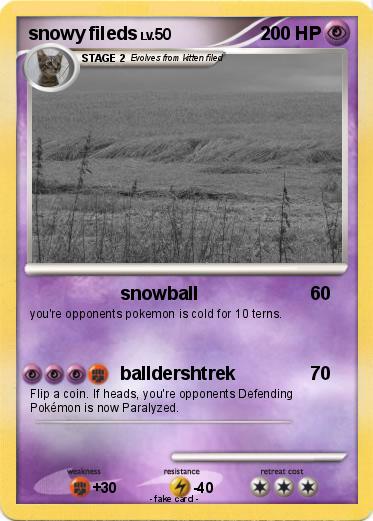 Pokémon snowy fileds - snowball - My Pokemon Card