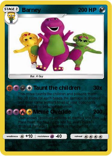 Pokémon Barney 947 947 - Taunt the children - My Pokemon Card