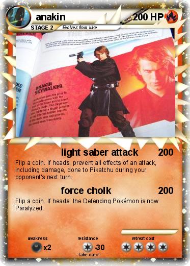 Pokémon anakin 416 416 - light saber attack - My Pokemon Card