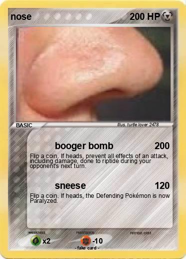 Pokémon nose 98 98 - booger bomb - My Pokemon Card