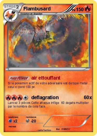 Pokémon Flambusard 28 28 - air ettouffant - Ma carte Pokémon