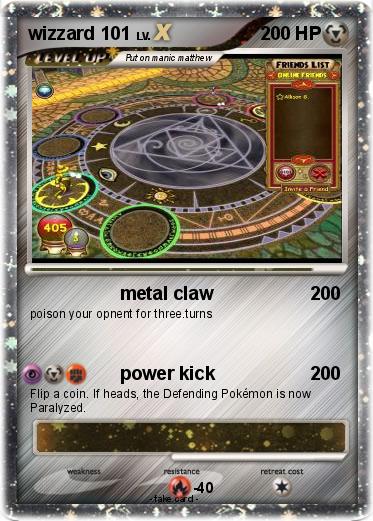 Pokémon wizzard 101 101 - metal claw - My Pokemon Card
