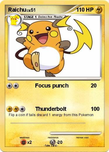 Pokémon Raichu 1476 1476 - Focus punch - My Pokemon Card