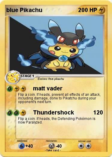 Pokémon blue Pikachu 40 40 - matt vader - My Pokemon Card
