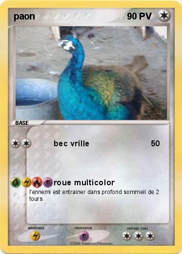 Pokémon paon 5 5 - bec vrille - Ma carte Pokémon