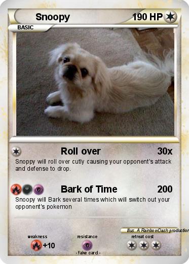 Pokémon Snoopy 168 168 - Roll over - My Pokemon Card