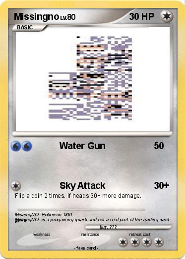 Pokémon Missingno 1086 1086 - Water Gun - My Pokemon Card