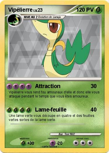 Pokémon Vipelierre 154 154 - Attraction - Ma carte Pokémon