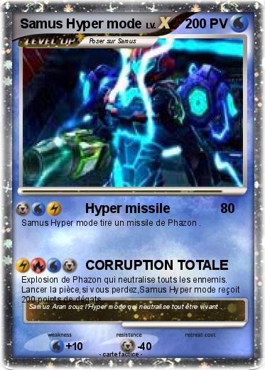 Pokémon Samus Hyper mode - Hyper missile - Ma carte Pokémon