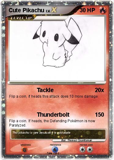 Pokémon Cute Pikachu 82 82 - Tackle - My Pokemon Card