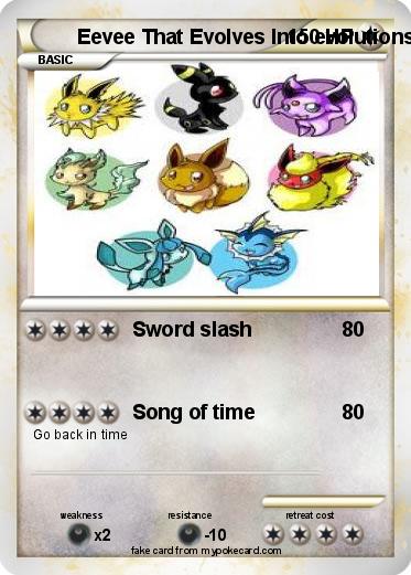 Pokémon Eevee That Evolves Into evolutions - Sword slash - My Pokemon Card