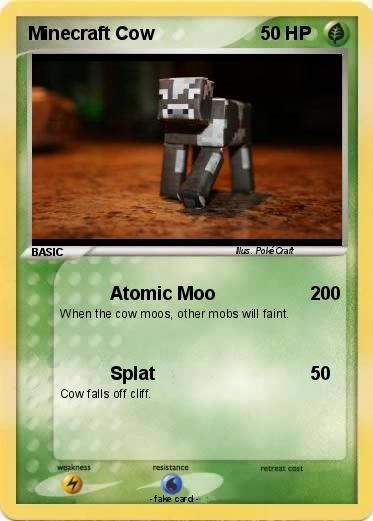Pokémon Minecraft Cow 3 3 - Atomic Moo - My Pokemon Card