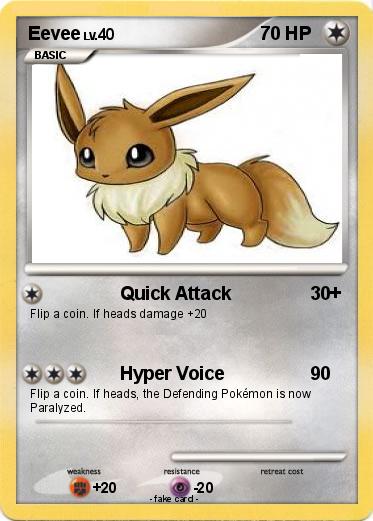 Pokémon Eevee 620 620 - Quick Attack - My Pokemon Card